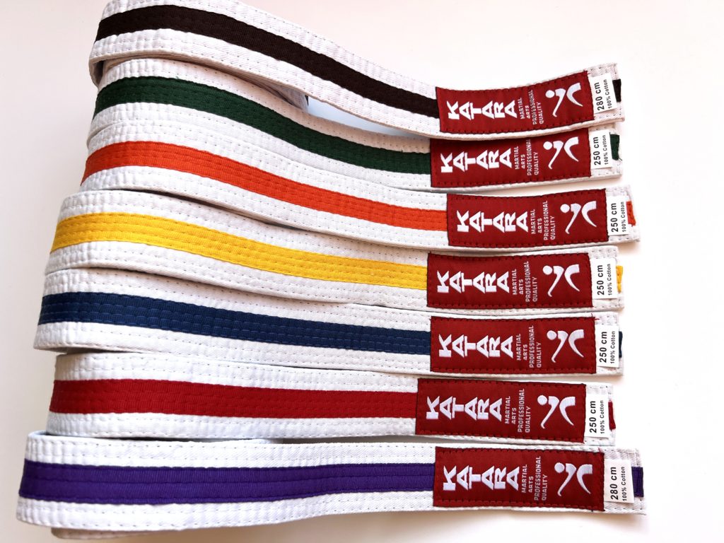 White belt with Colour Stripe – Katara Martial Arts